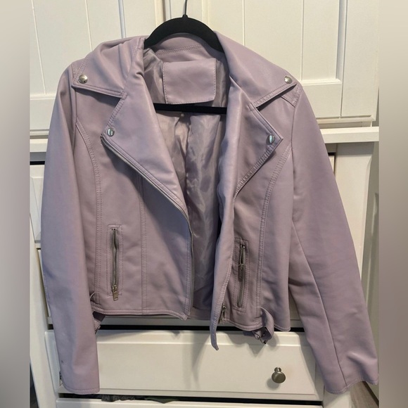 SHEIN | Jackets & Coats | Shein Lavender Leather Jacket | Poshmark